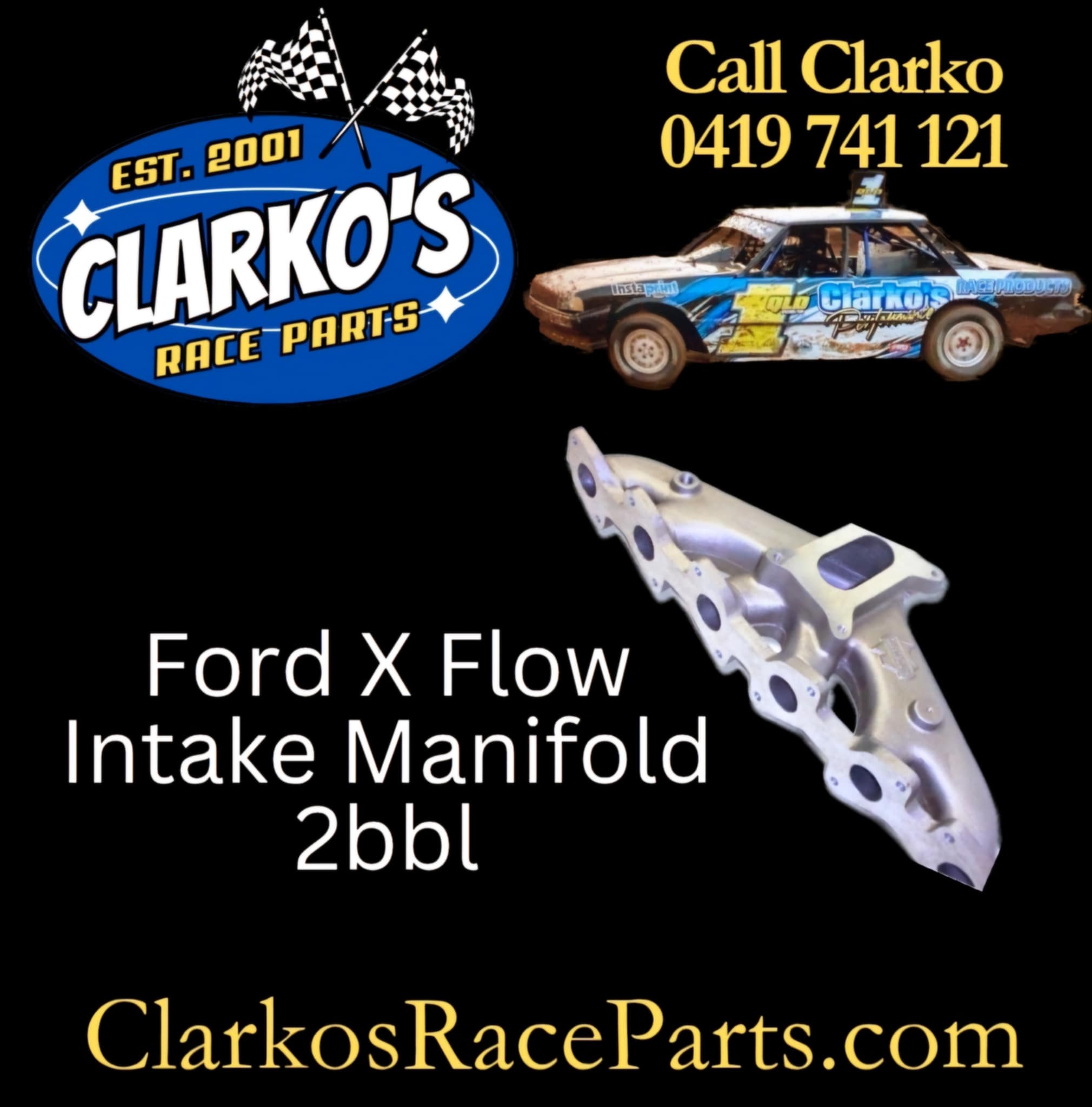 Ford Crossflow 2bbl Manifold – Clarko’s Race Parts